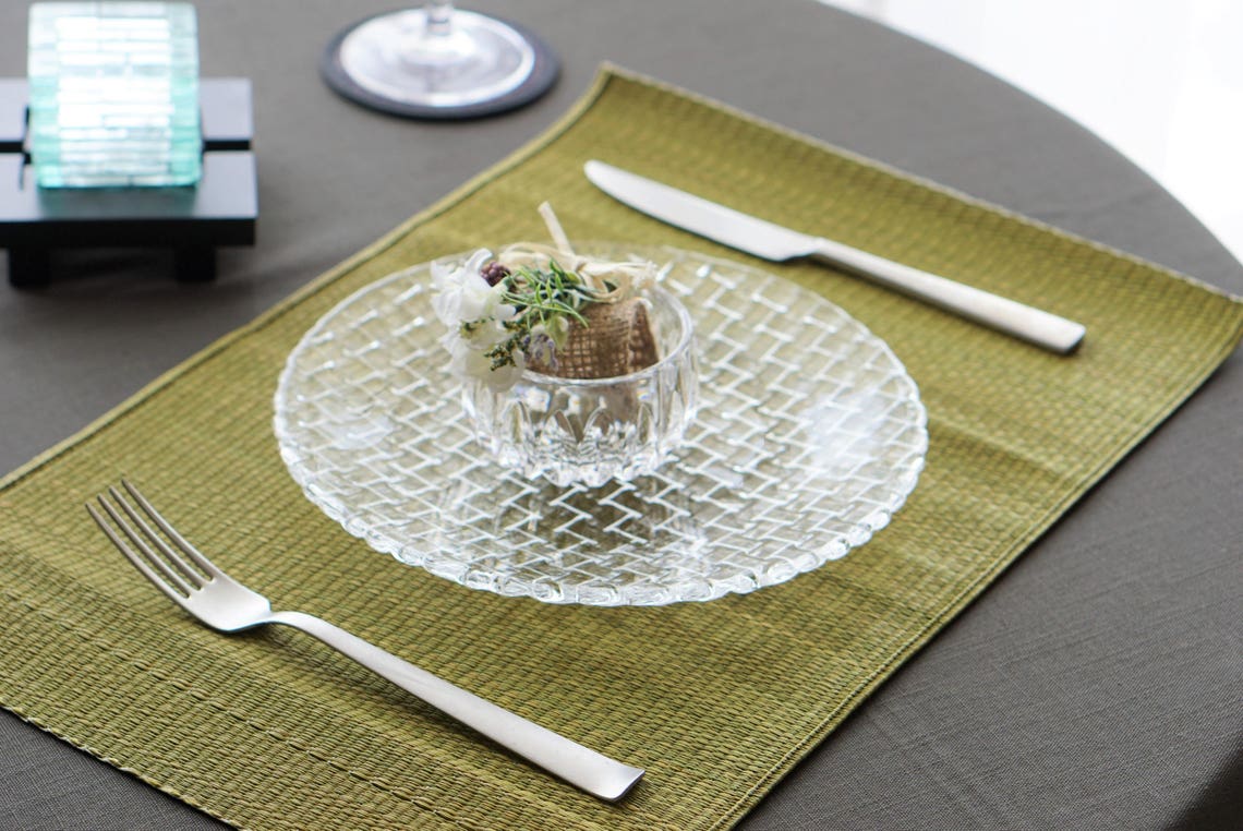 4 Set of Japanese Placemat, Igusa, Rush Grass Placemat, Dinning Ware ...