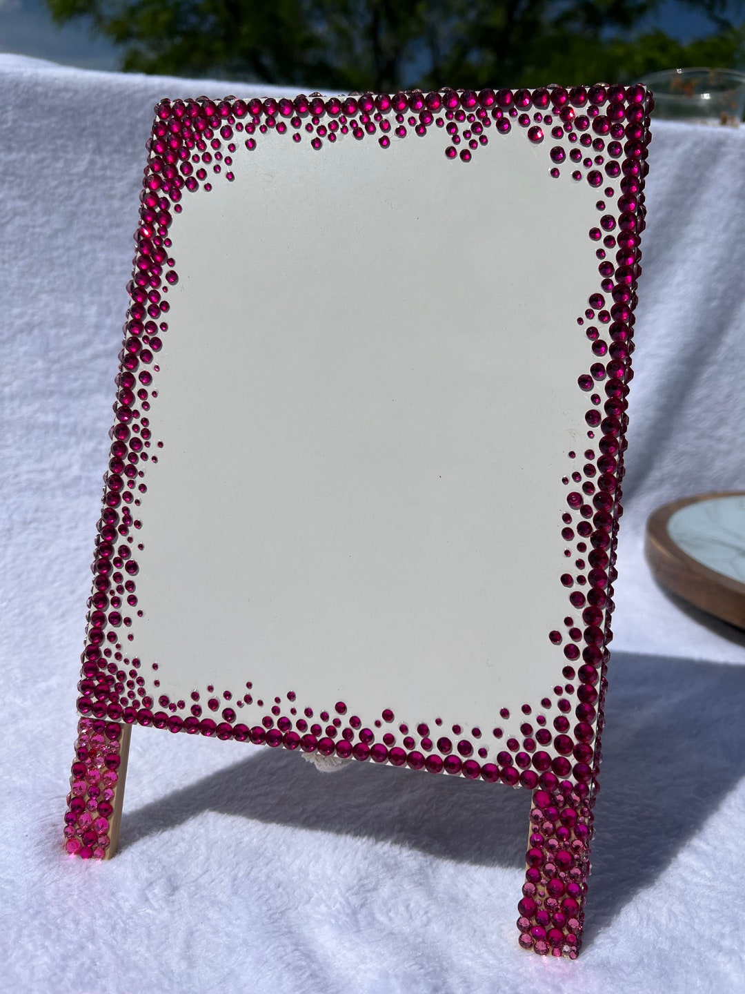 Beautiful White Board - Chalk Board With Hand-placed Bling - Etsy
