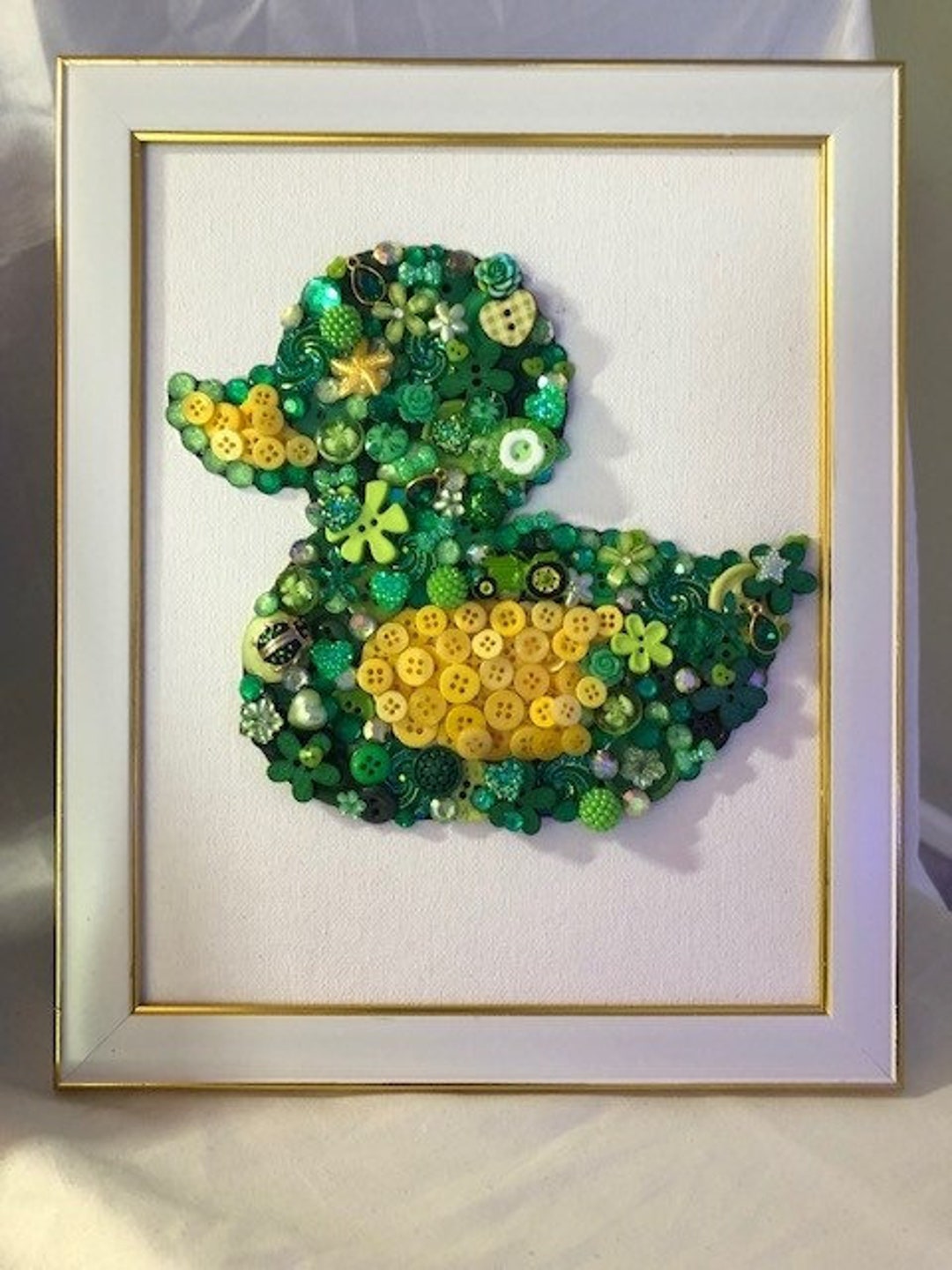 8x10 Cute as a Button Duck Wall Hanging - Etsy