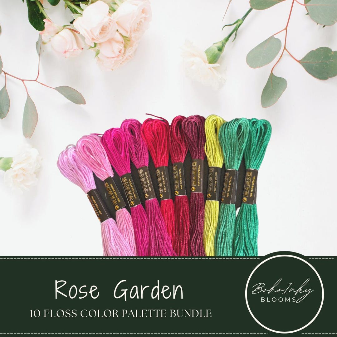 Rose Garden Embroidery Threads Color Palette Pack (78) 10 Skeins ...