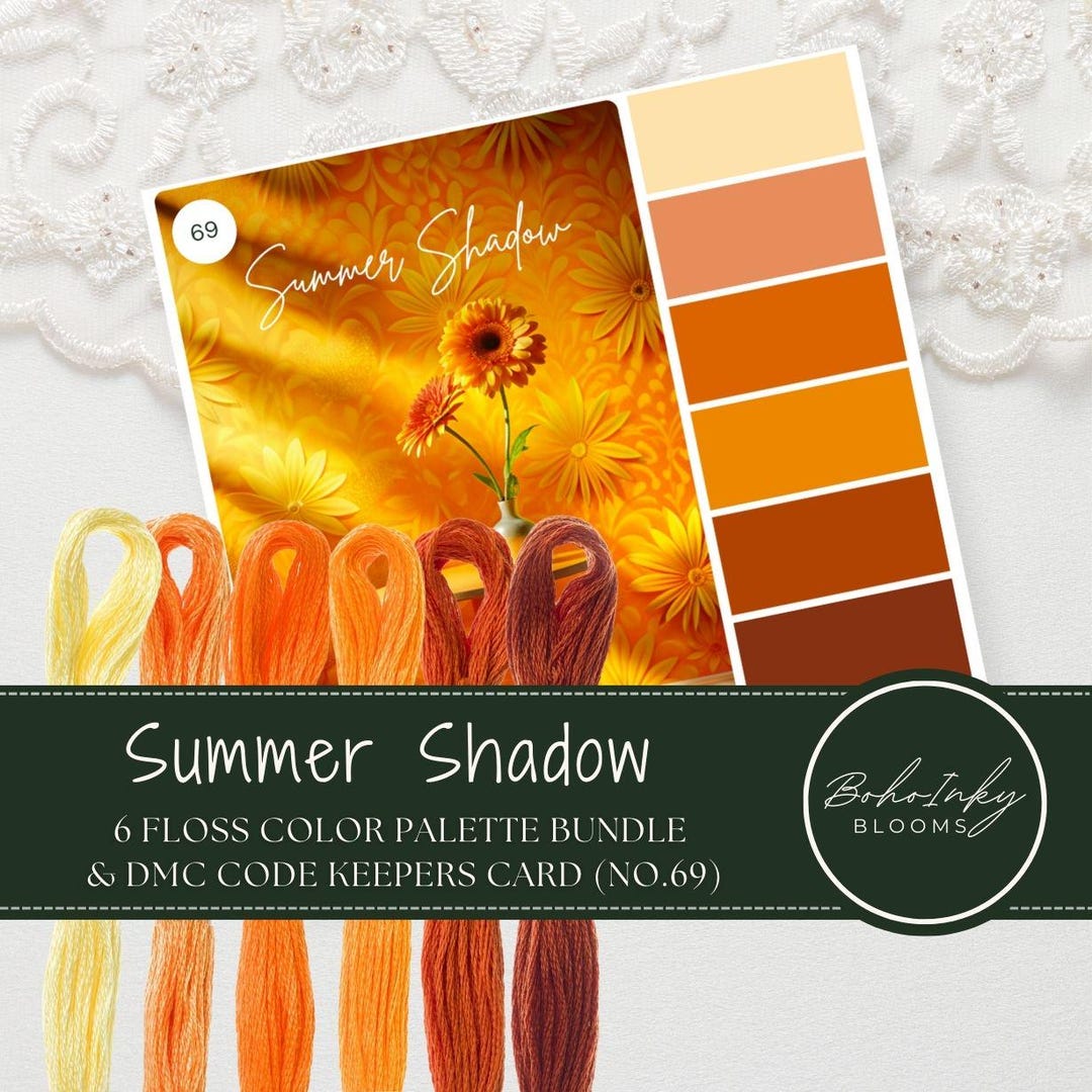 Embroidery Threads Color Palette Pack Summer Shadow (69) 6 Skeins ...