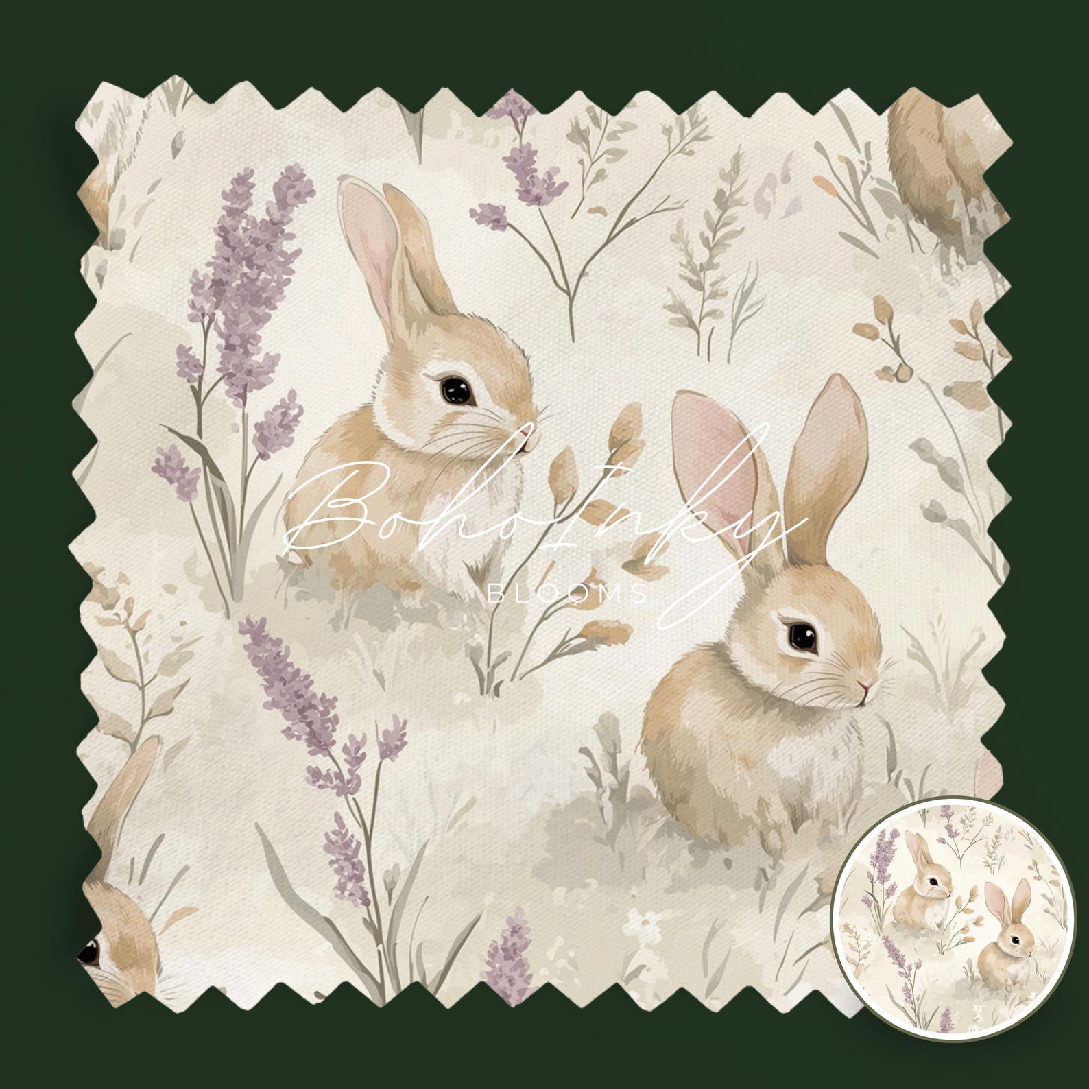 Hazy Meadow Bunny Seamless Pattern Digital, Seamless Print, Sublimation ...
