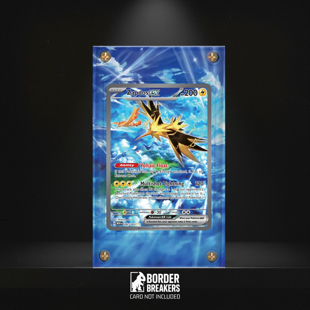 Zapdos 202/165 Pokémon Extended Art Display Case - Magnetic/screw ...