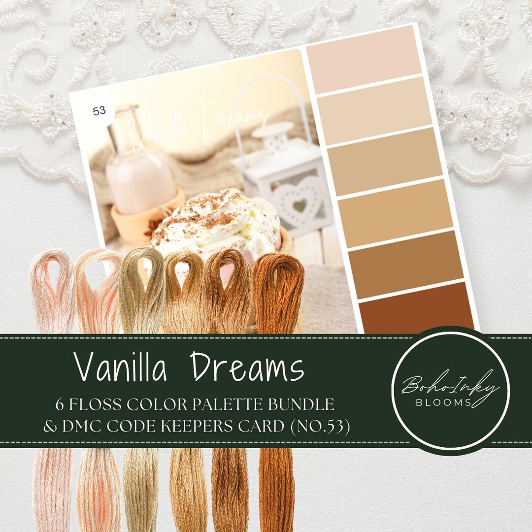 Embroidery Threads Color Palette Pack Vanilla Dreams (53) 6 Skeins ...