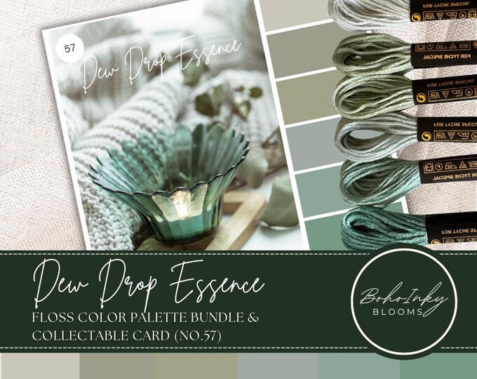 Embroidery Threads Color Palette Pack Dew Drop Essence (57) 6 Skeins ...