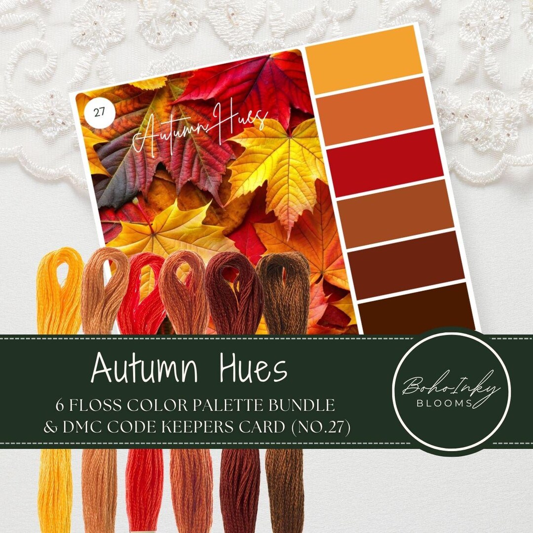 Embroidery Threads Color Palette Pack Autumn Hues (27) 6 Skeins ...