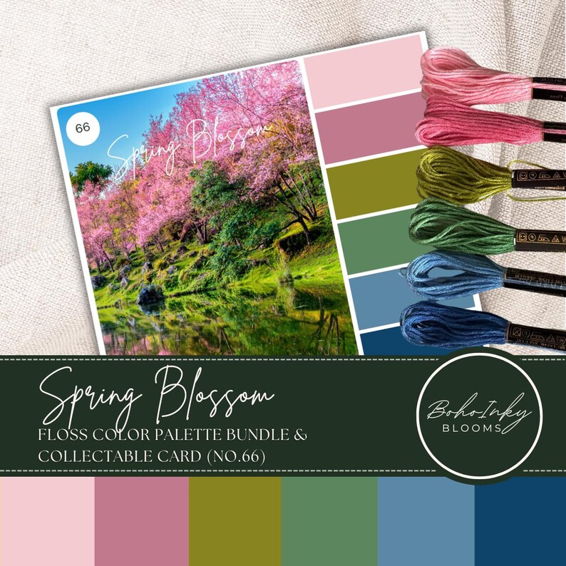 Embroidery Threads Color Palette Pack Spring Blossom (66) 6 Skeins ...