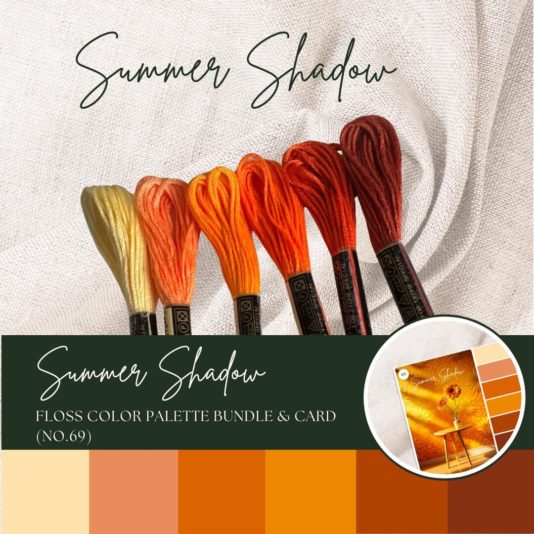 Embroidery Threads Color Palette Pack Summer Shadow 69 6 Skeins ...