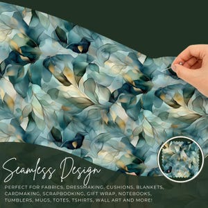 Intricate Leaves Alcohol Ink Pattern Digital, Seamless Print ...