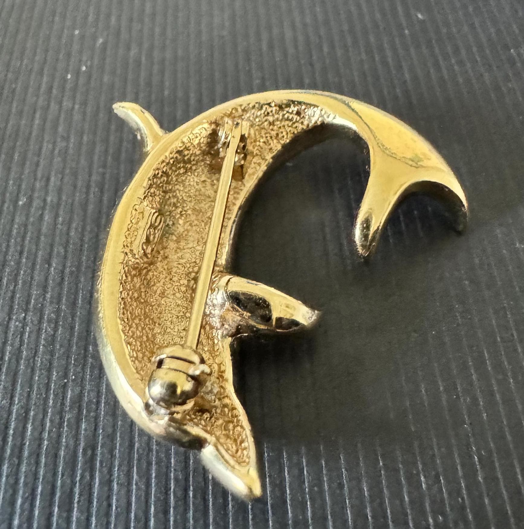 Dolphin Brooch Signed Attwood and Sawyer Vintage Dolphin Brooch. Gold ...