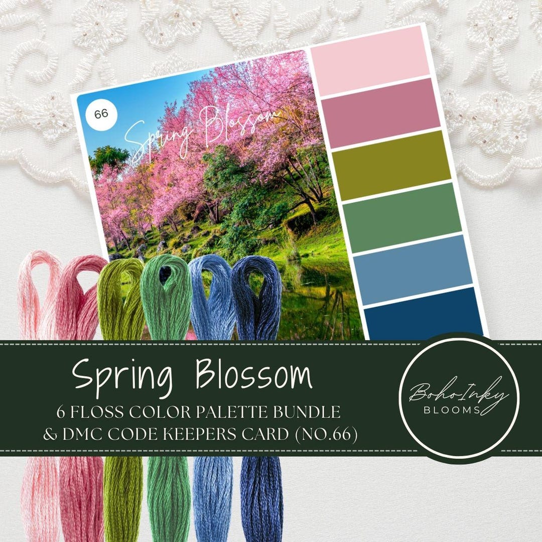 Embroidery Threads Color Palette Pack Spring Blossom (66) 6 Skeins ...
