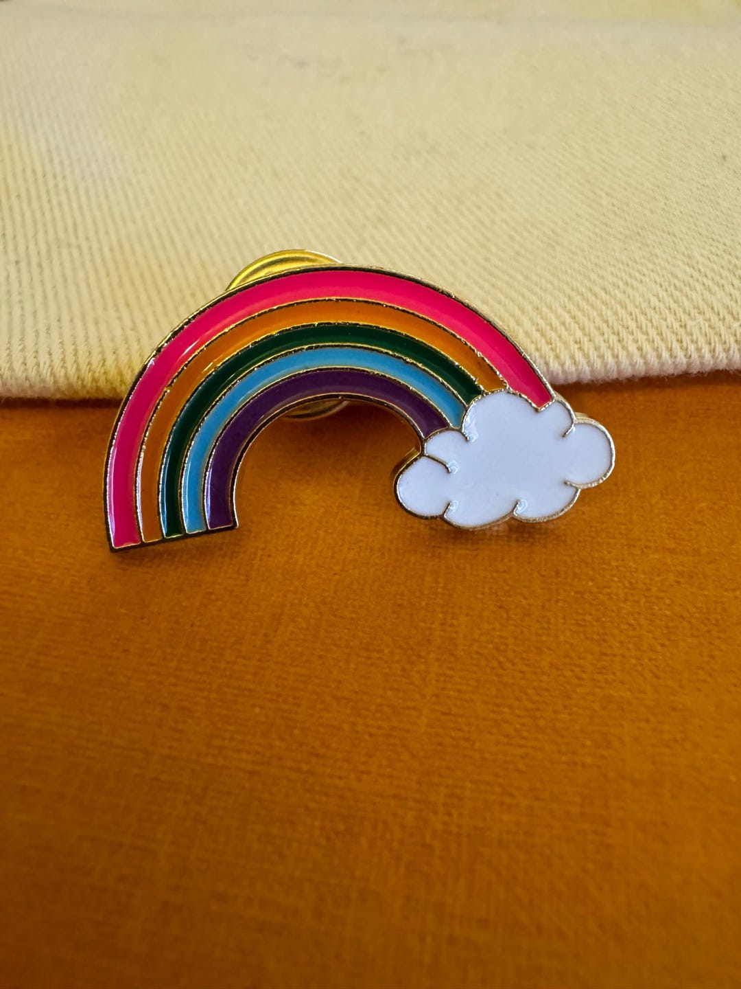 Large Rainbow Cloud Pin, Rainbow Brooch, Clouds Pin Badge, Happy Clouds ...