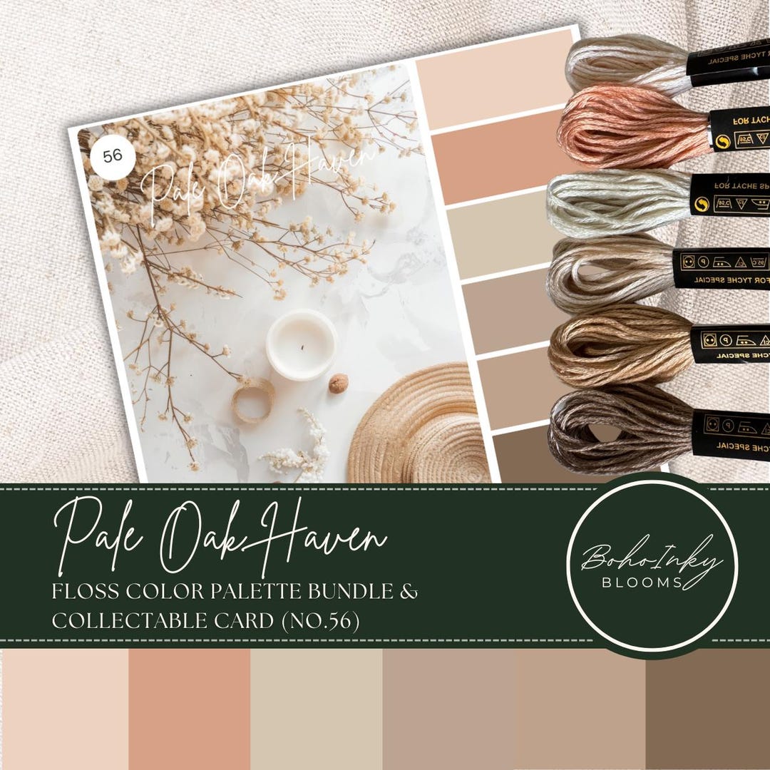 Embroidery Threads Color Palette Pack Pale Oak Haven (56) 6 Skeins ...