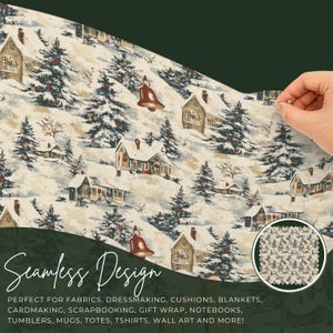 Nostalgic Christmas Village Seamless Pattern Digital, Seamless Print ...