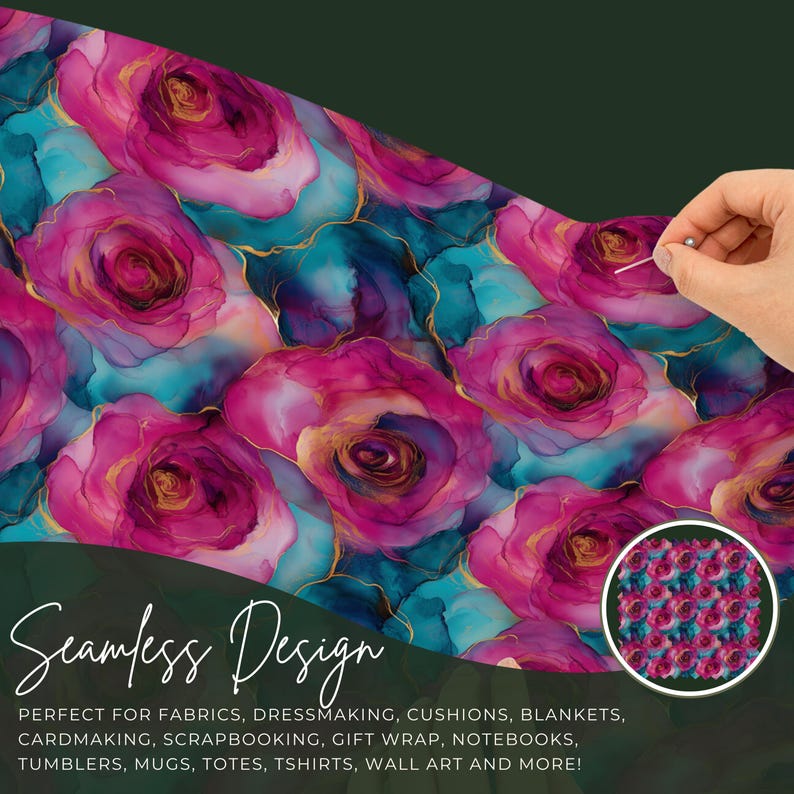 Abstract Rose Alcohol Ink Seamless Pattern Digital, Seamless Print ...