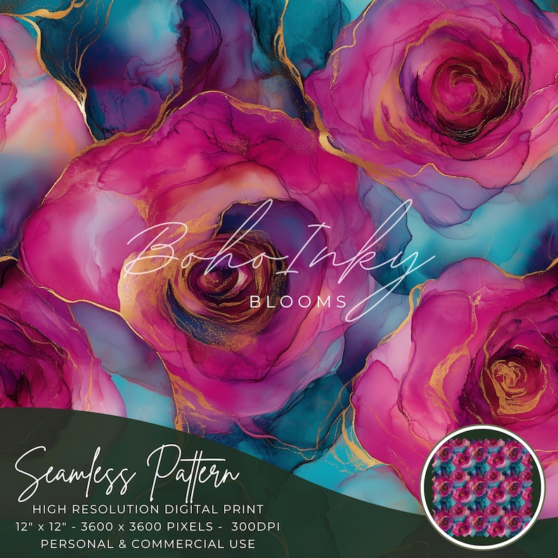 Abstract Rose Alcohol Ink Seamless Pattern Digital, Seamless Print ...
