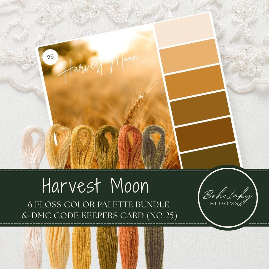 Embroidery Threads Color Palette Pack Harvest Moon (25) 6 Skeins ...