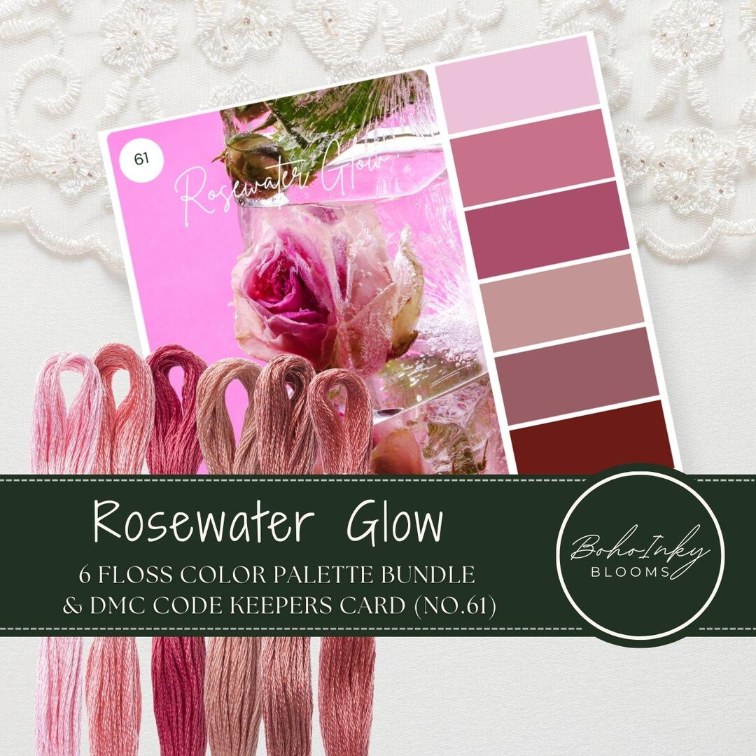 Embroidery Threads Color Palette Pack Rosewater Glow (61) 6 Skeins ...