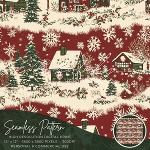 Texture Painted Village Watercolor Seamless Pattern Digital, Seamless ...