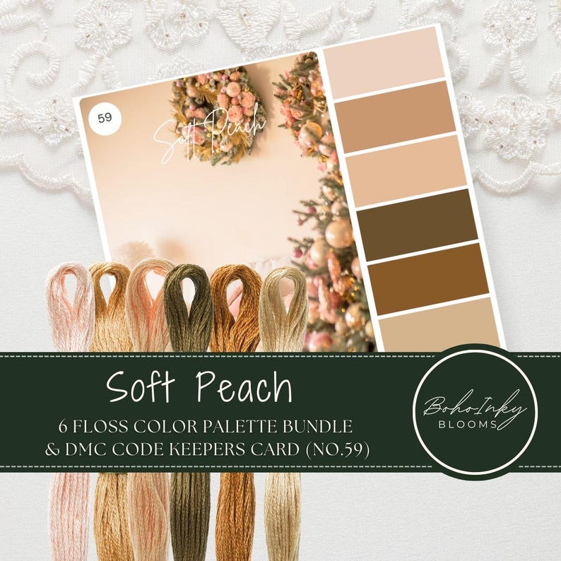 Embroidery Threads Color Palette Pack Soft Peach (59) 6 Skeins ...