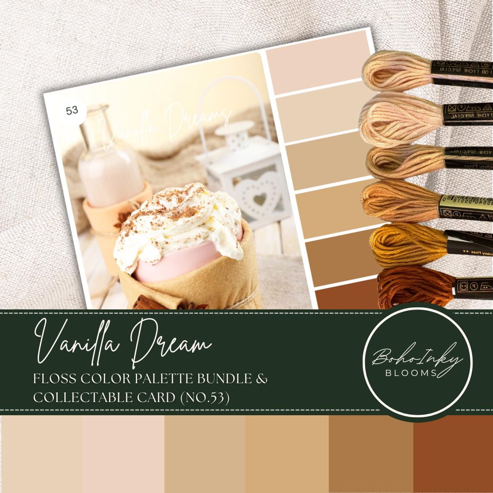 Embroidery Threads Color Palette Pack Vanilla Dreams (53) 6 Skeins ...