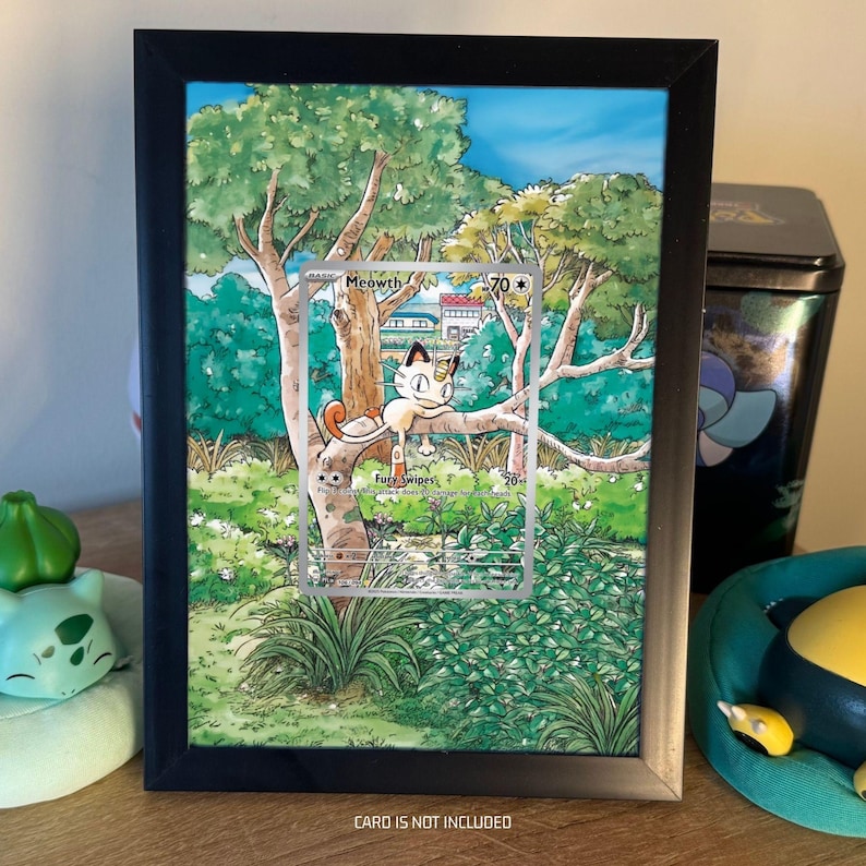106/094 Meowth Pokemon Extended Art Frame - Phantasmal Flames - 5x7 ...