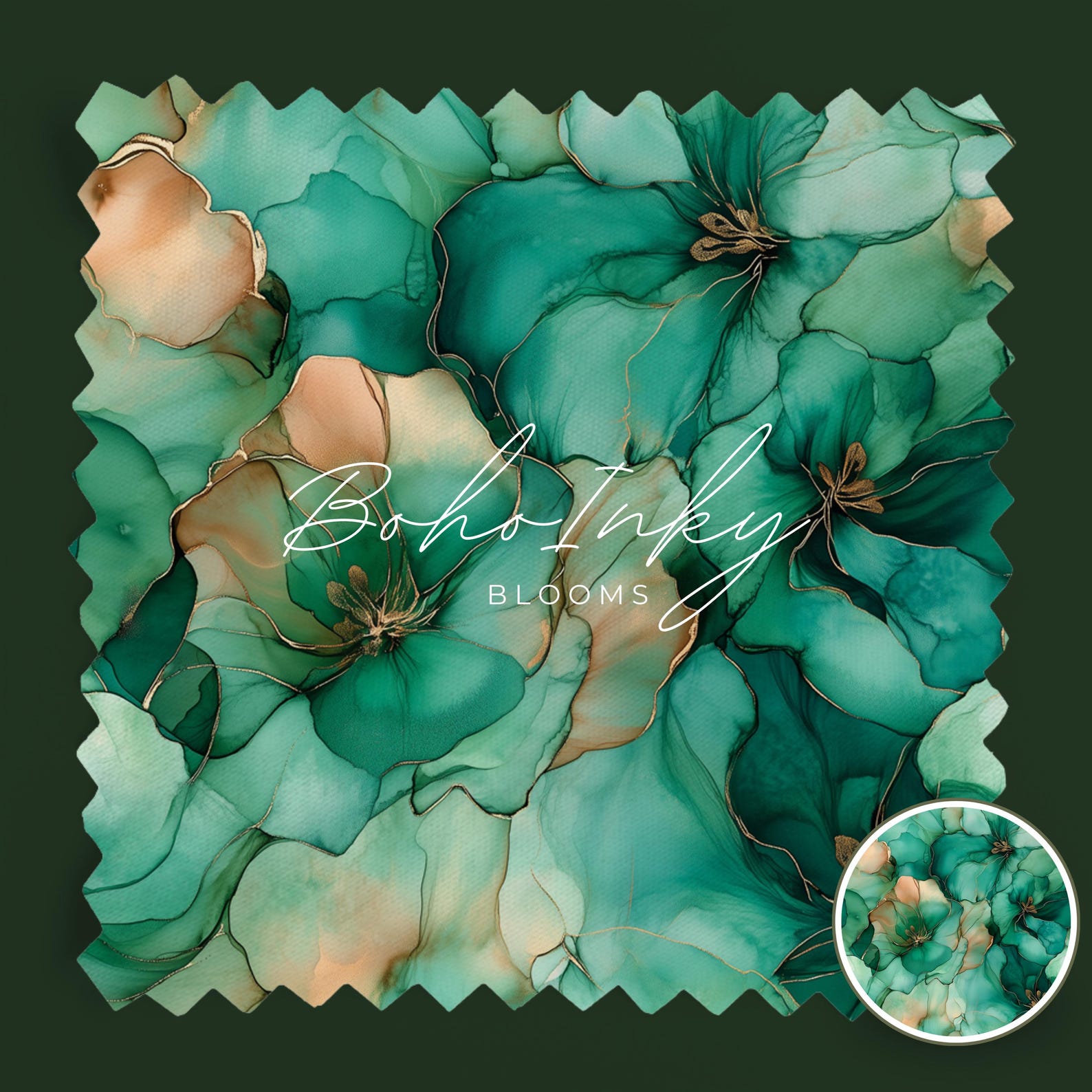 Emerald Layered Blooms Alcohol Ink Seamless Pattern, Tiling Pattern ...