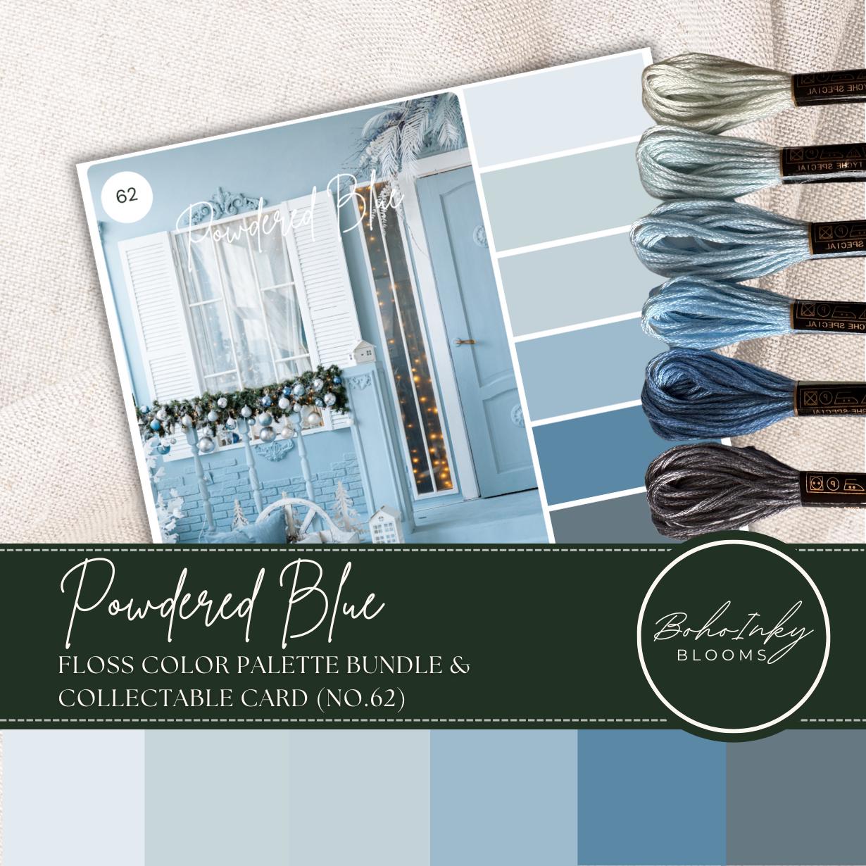 Embroidery Threads Color Palette Pack Powdered Blue (62) 6 Skeins ...