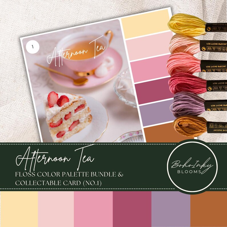 Embroidery Threads Color Palette Pack Afternoon Tea (1) 6 Skeins ...