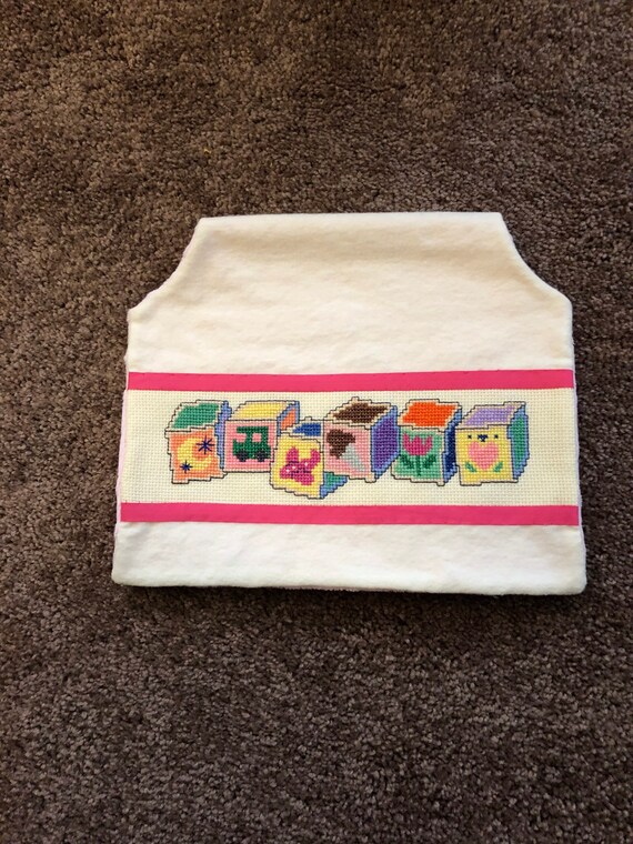 Baby Blocks Cross-stitched Burp Cloth - Etsy