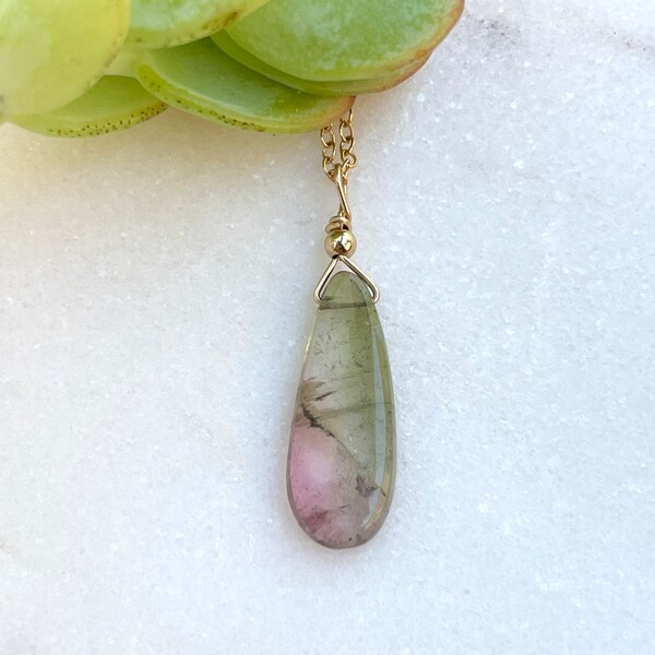 Watermelon Tourmaline Pendant - Etsy
