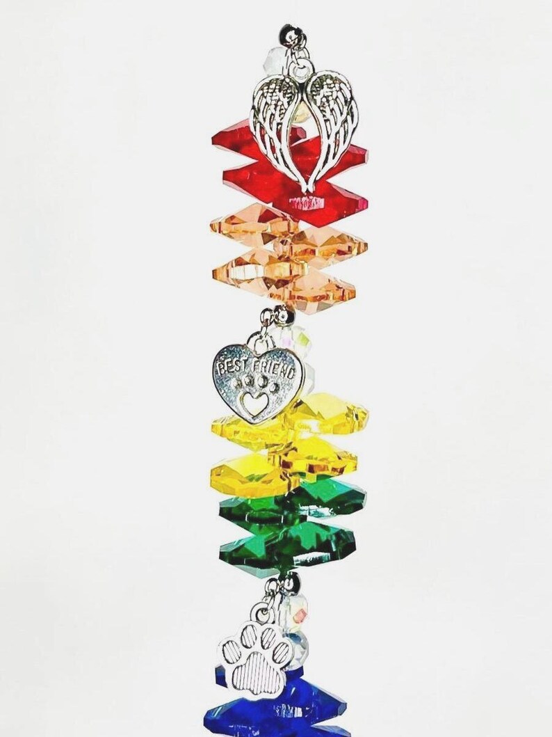 Rainbow Bridge Pet Memorial Charmed Suncatcher - Etsy