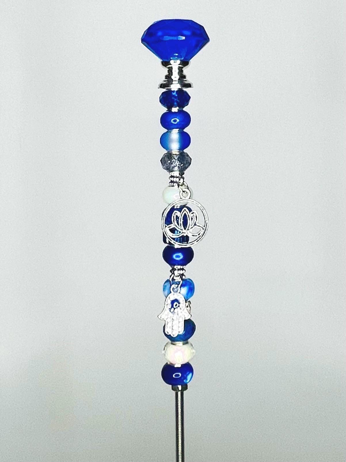 Blue Charmed and Beaded Garden Fairy Stake - Etsy