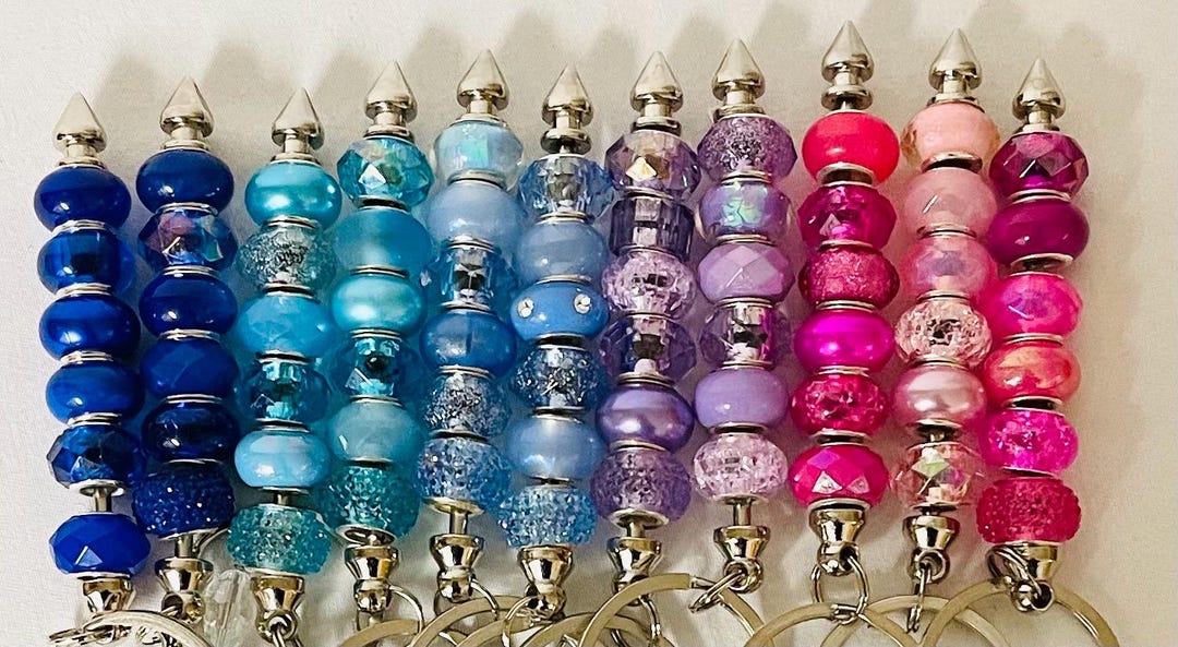 Angel Charmed and Beaded Keychain - Etsy