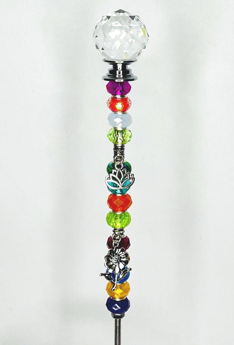 Clear Charmed and Beaded Garden Fairy Stake - Etsy