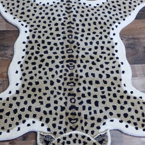 4'x6' Brand New Cheetah Design Plush 100% Wool Oriental Exclusive Area ...