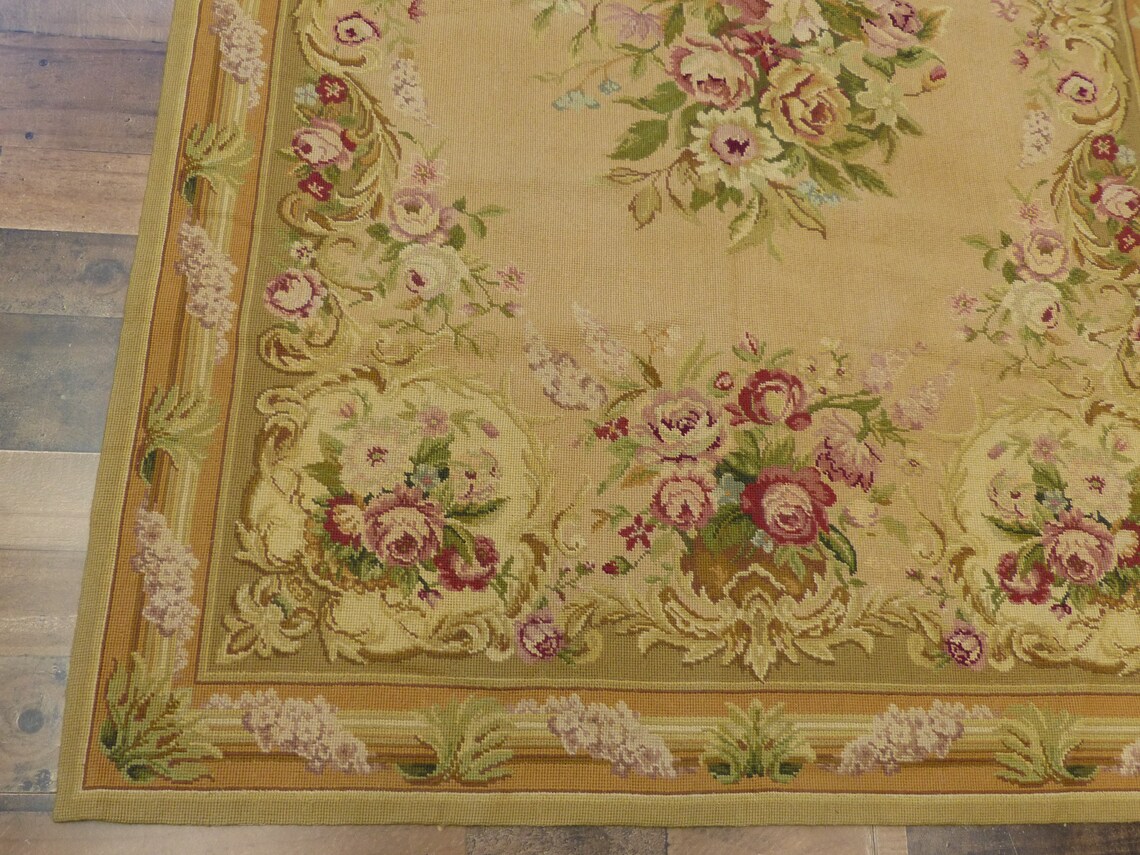 4'x6' New Stunning French Aubusson Design Floral Hand Knotted Wool ...