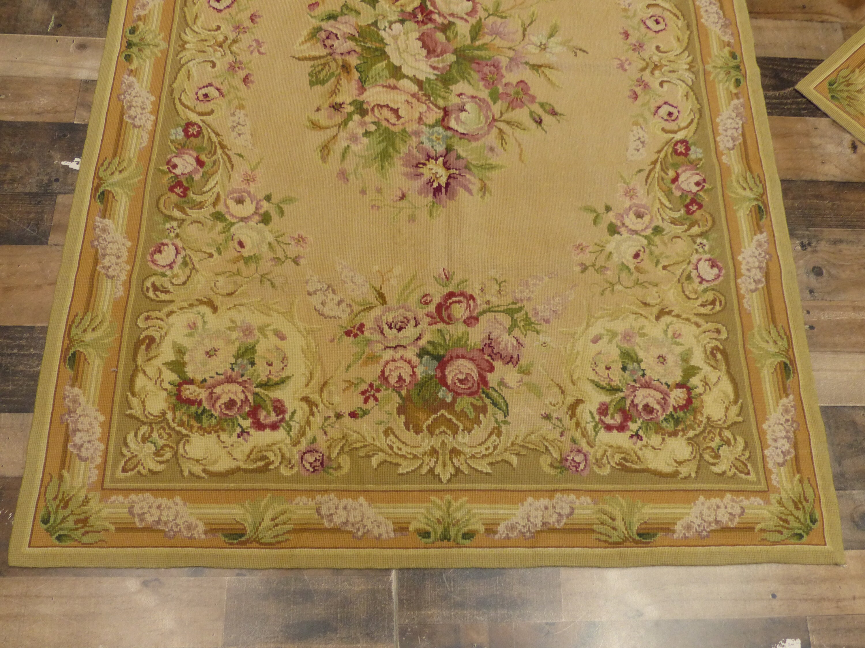 4'x6' New Stunning French Aubusson Design Floral Hand Knotted Wool ...
