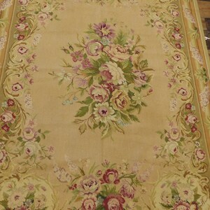 4'x6' New Stunning French Aubusson Design Floral Hand Knotted Wool ...