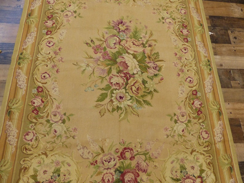4'x6' New Stunning French Aubusson Design Floral Hand Knotted Wool ...