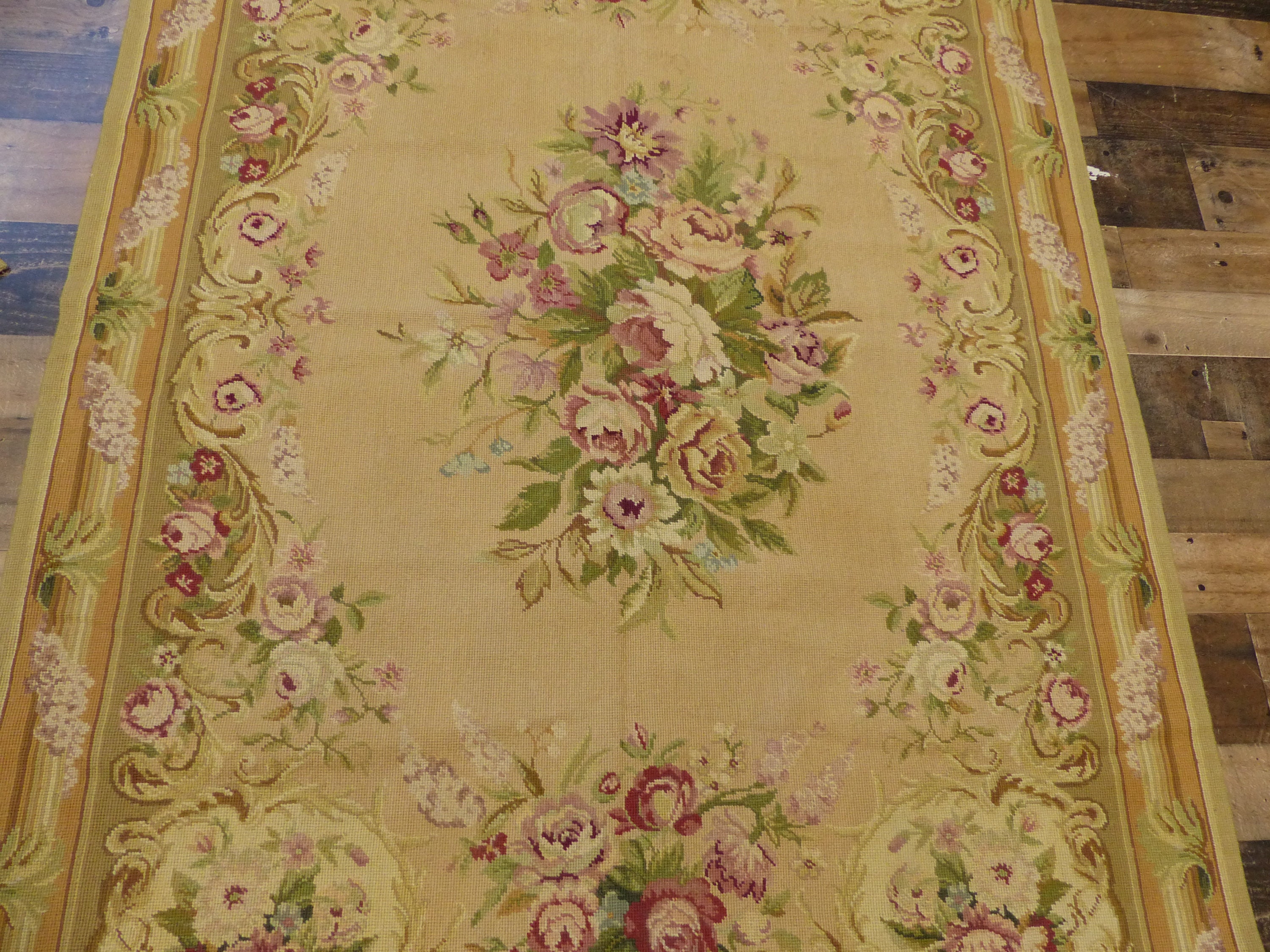 4'x6' New Stunning French Aubusson Design Floral Hand Knotted Wool ...