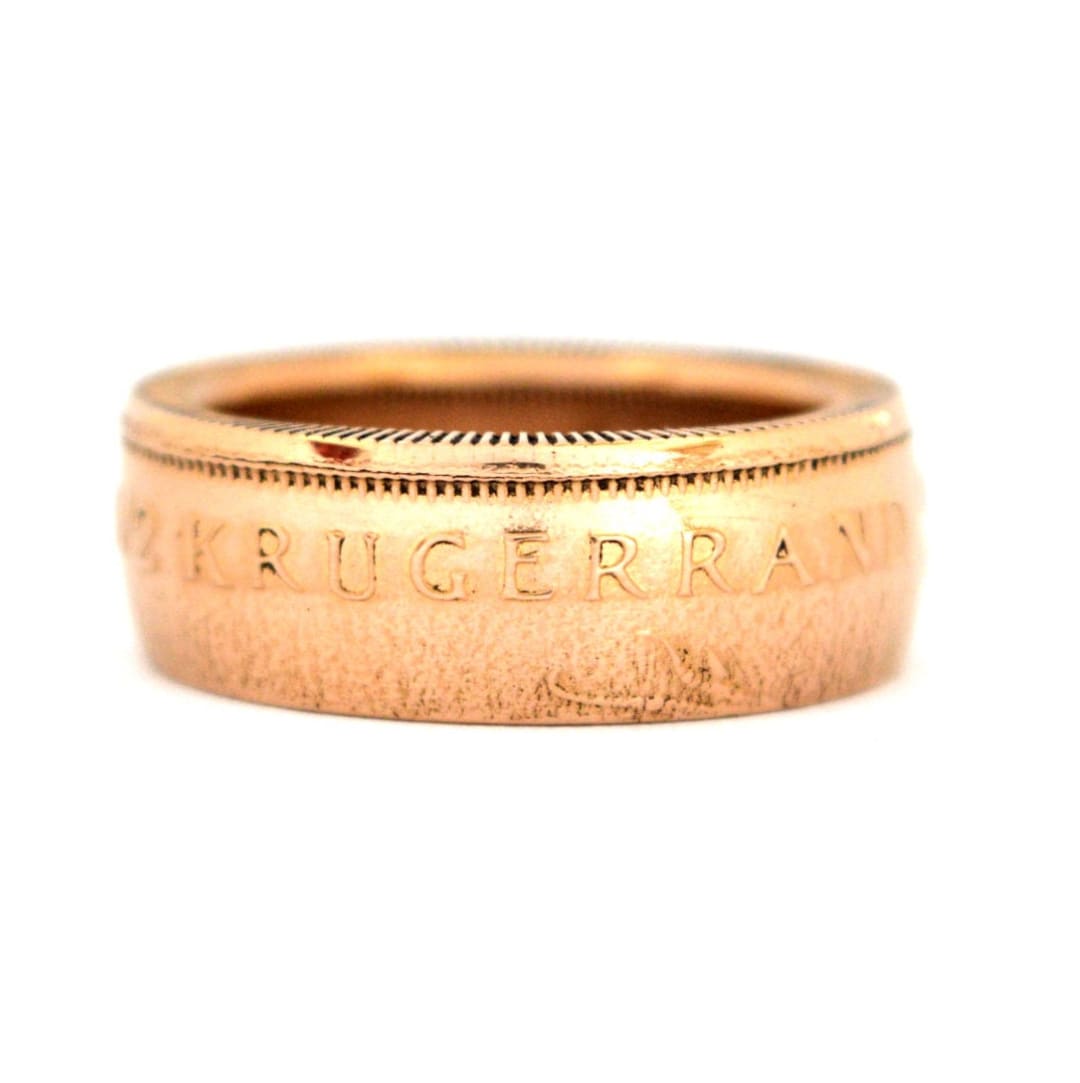 Gold Coin Ring Krugerrand South Africa Size 6 - 10 Handmade Ring Coin ...