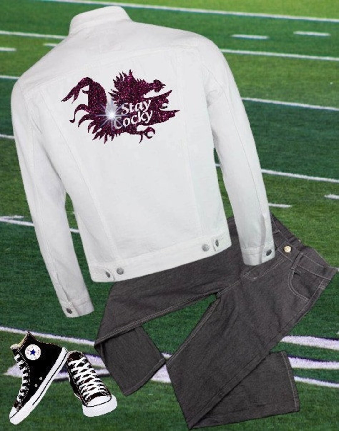 Stay Cocky-usc Carolina Gamecocks Easy Iron on Do-it-yourself Glitter ...