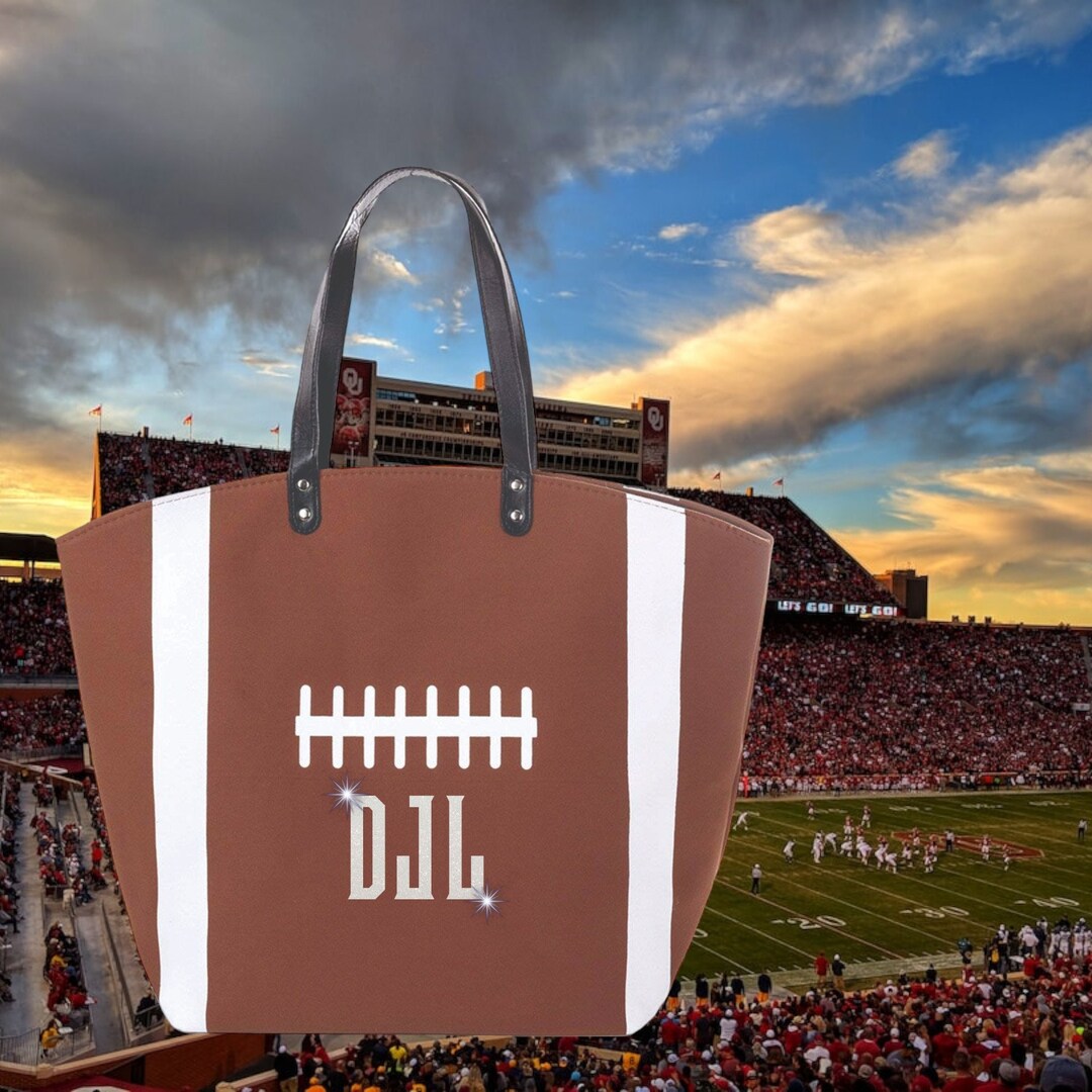 Football Themed Large Tote Bag Choose Plain or Personalize - Etsy