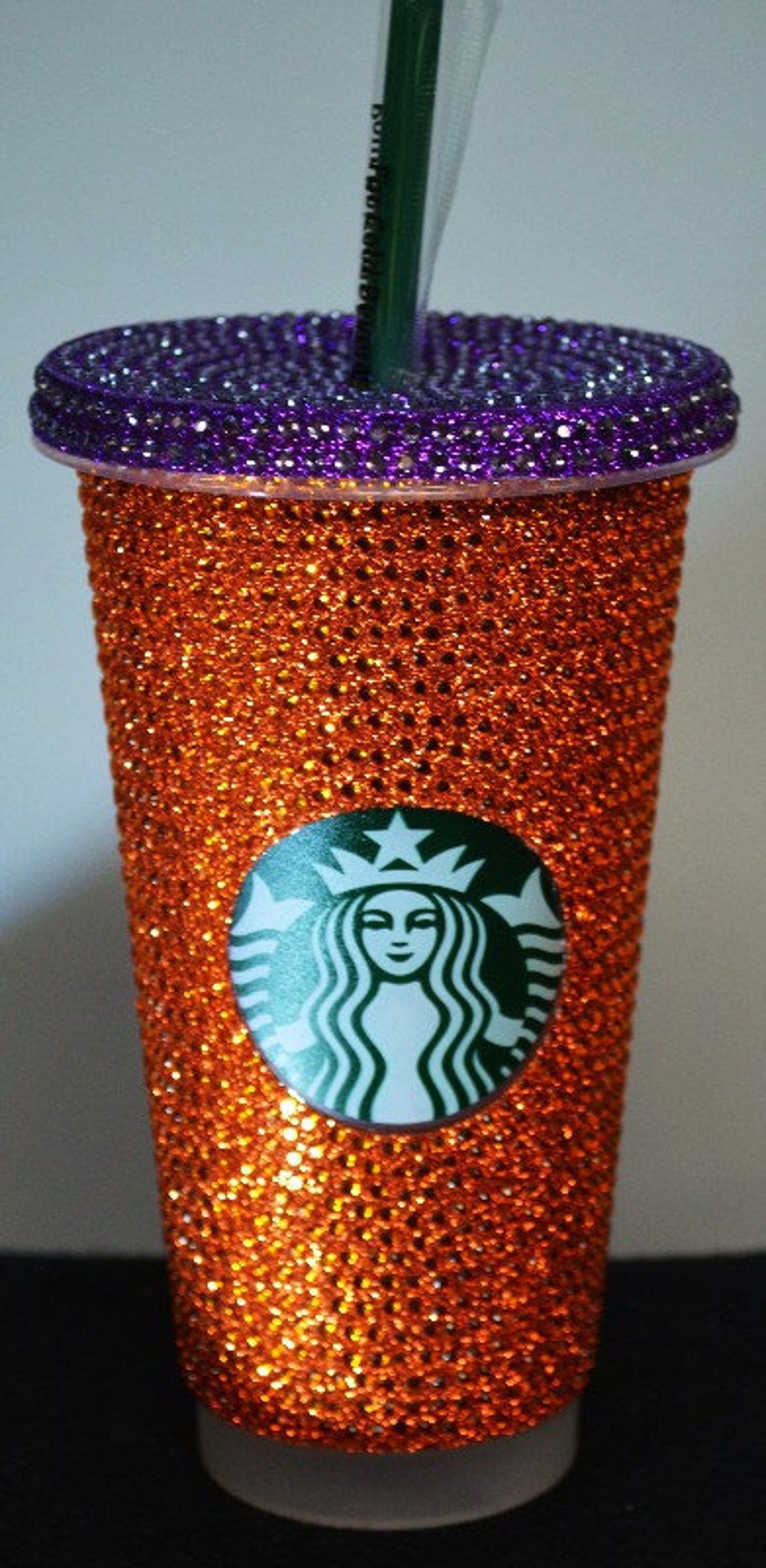 Clemson Tigers 2 Color Glitter & Rhinestone Starbucks 24oz Reusable ...