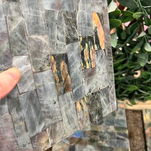 Labradorite Tile 8 5/8” X 7 3/4” 2 Lb 10 Oz Grade AAA+, Gorgeous Flash ...