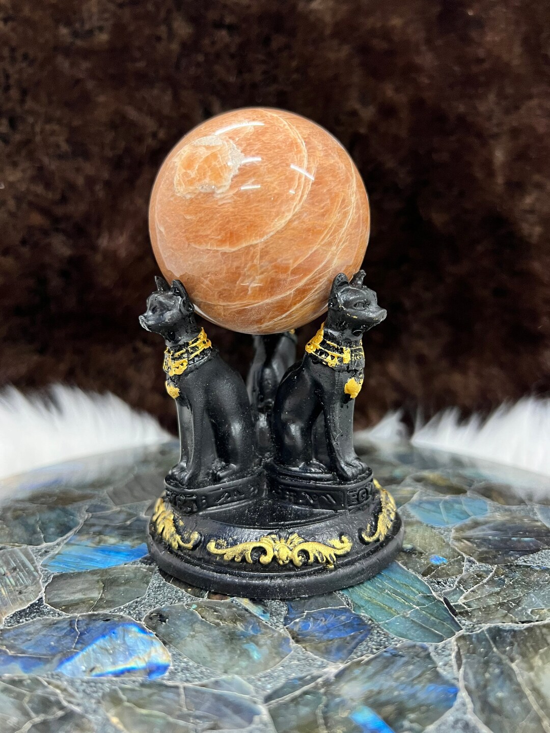 3D Printed Egyptian Cats Sphere Holder - Etsy