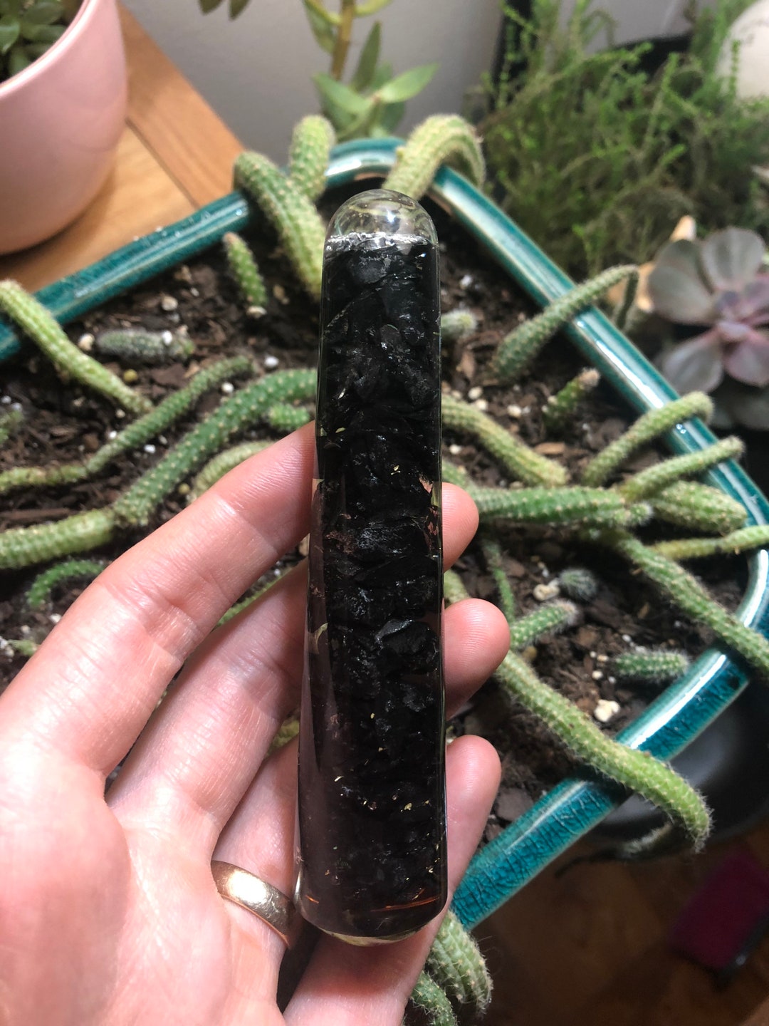 One 4.5” Black Tourmaline Orgone Wand (rounded End) - Etsy