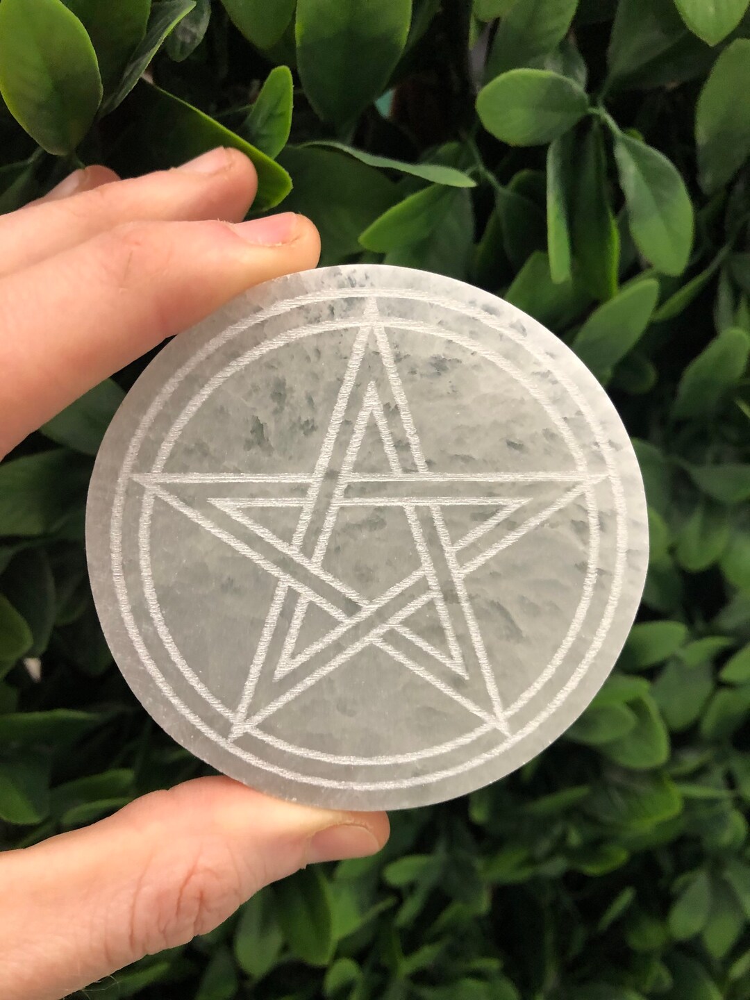 Selenite Charging Plate, Charge and Cleanse Your Crystals, Pentagram ...