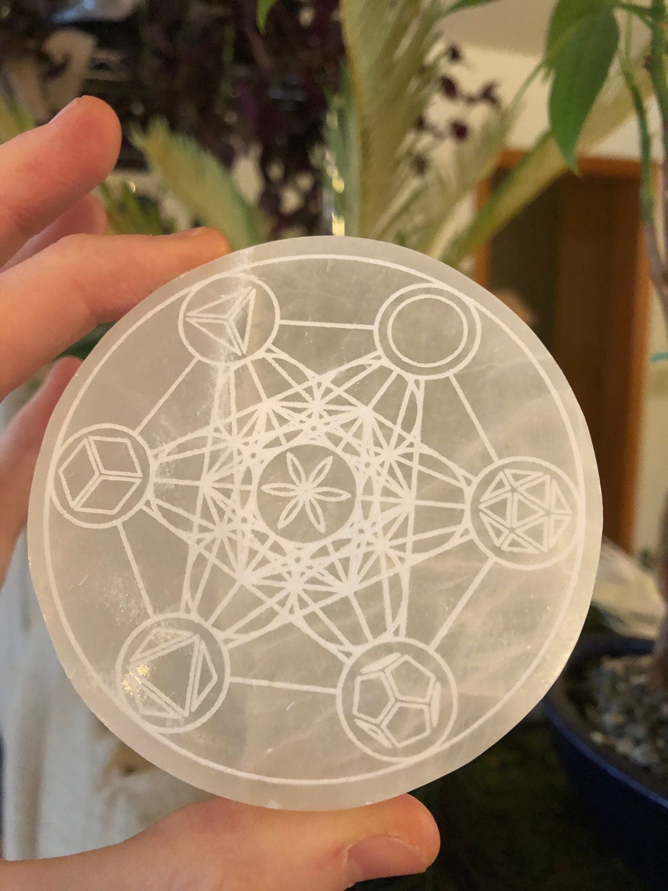 Selenite Charging Plate Circle, Charge and Cleanse Your Crystals ...